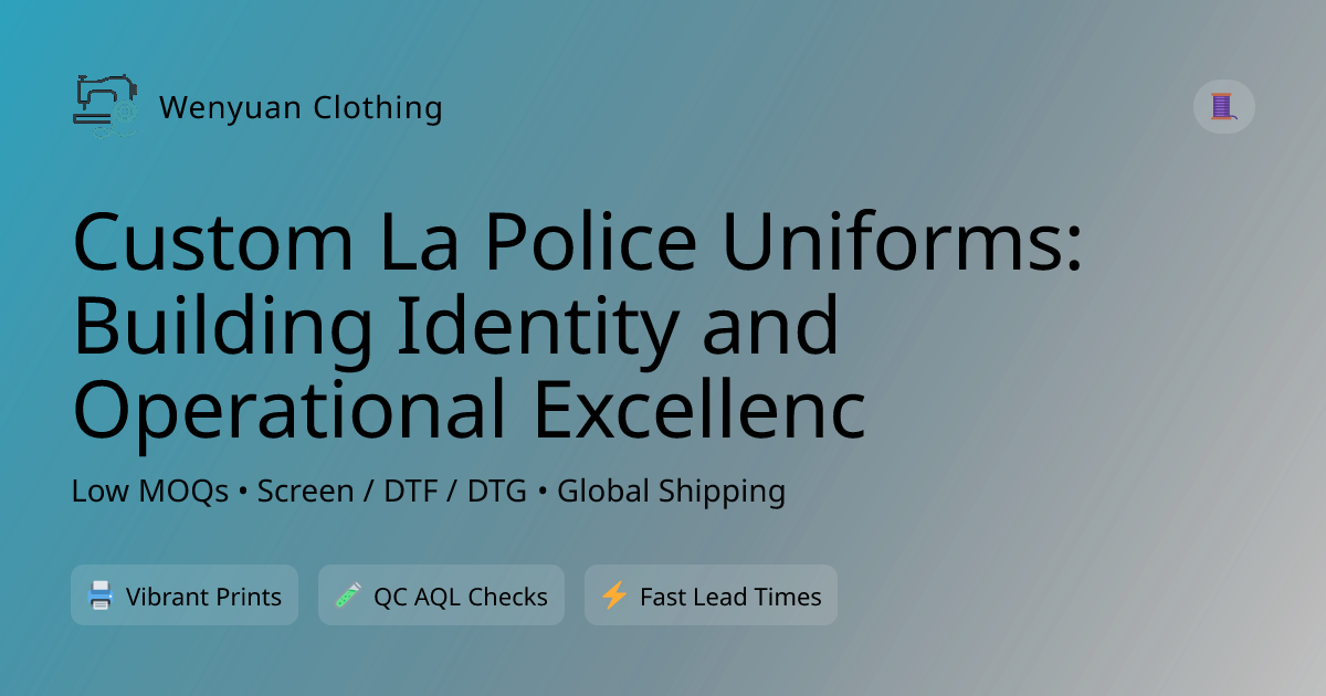 Custom La Police Uniforms: Building Identity and Operational Excellence