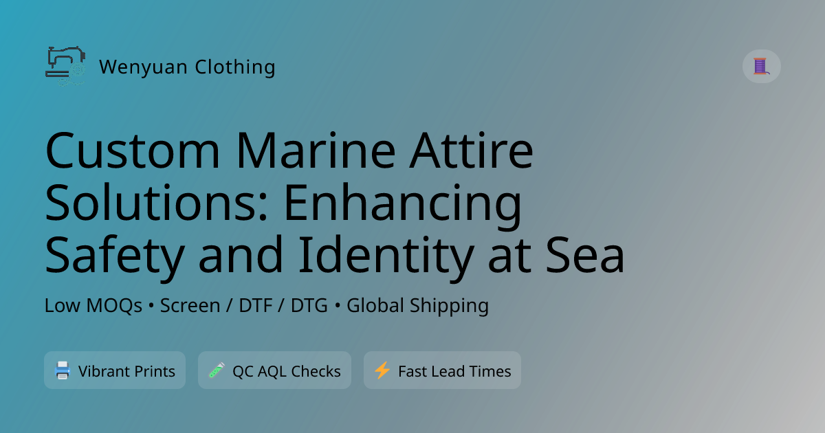 Custom Marine Attire Solutions: Enhancing Safety and Identity at Sea