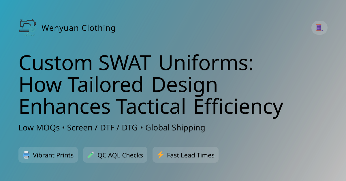 Custom SWAT Uniforms: How Tailored Design Enhances Tactical Efficiency