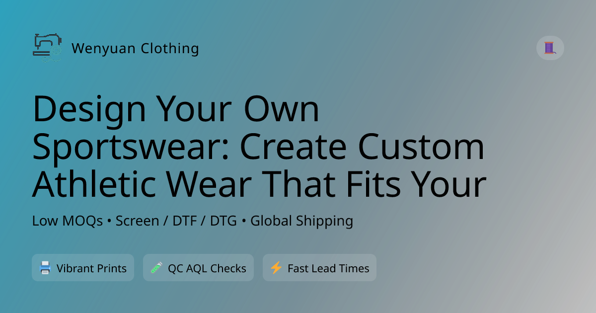 Design Your Own Sportswear: Create Custom Athletic Wear That Fits Your ...