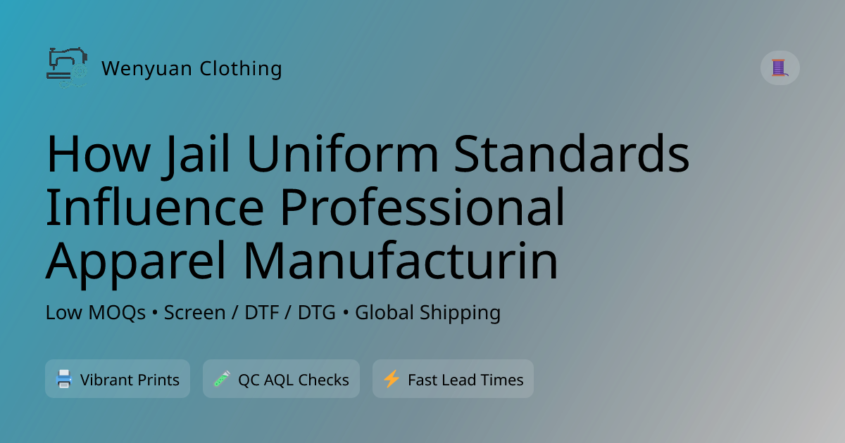 How Jail Uniform Standards Influence Professional Apparel Manufacturing ...