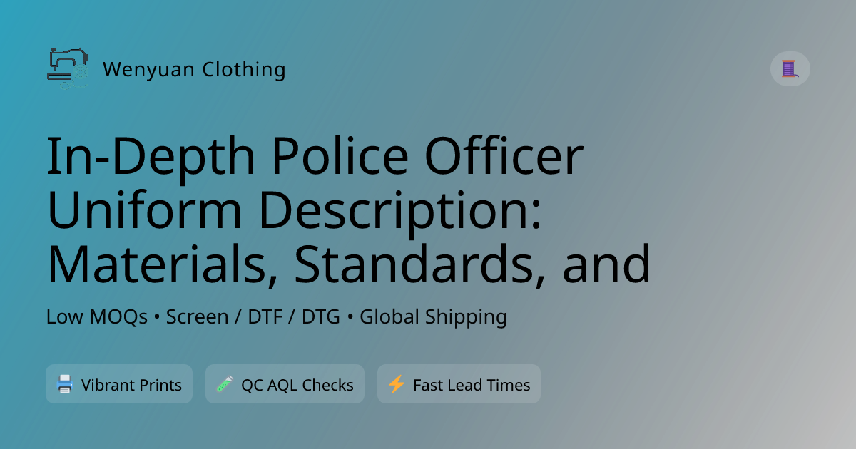 In-Depth Police Officer Uniform Description: Materials, Standards, and ...
