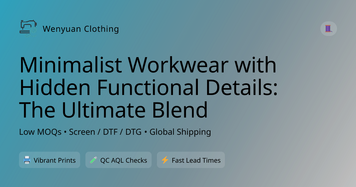 Minimalist Workwear with Hidden Functional Details: The Ultimate Blend ...