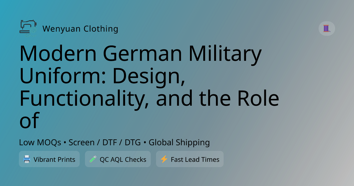 Modern German Military Uniform: Design, Functionality, and the Role of ...