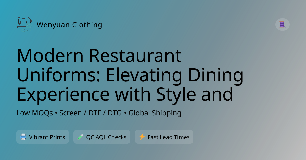 Modern Restaurant Uniforms: Elevating Dining Experience with Style and ...