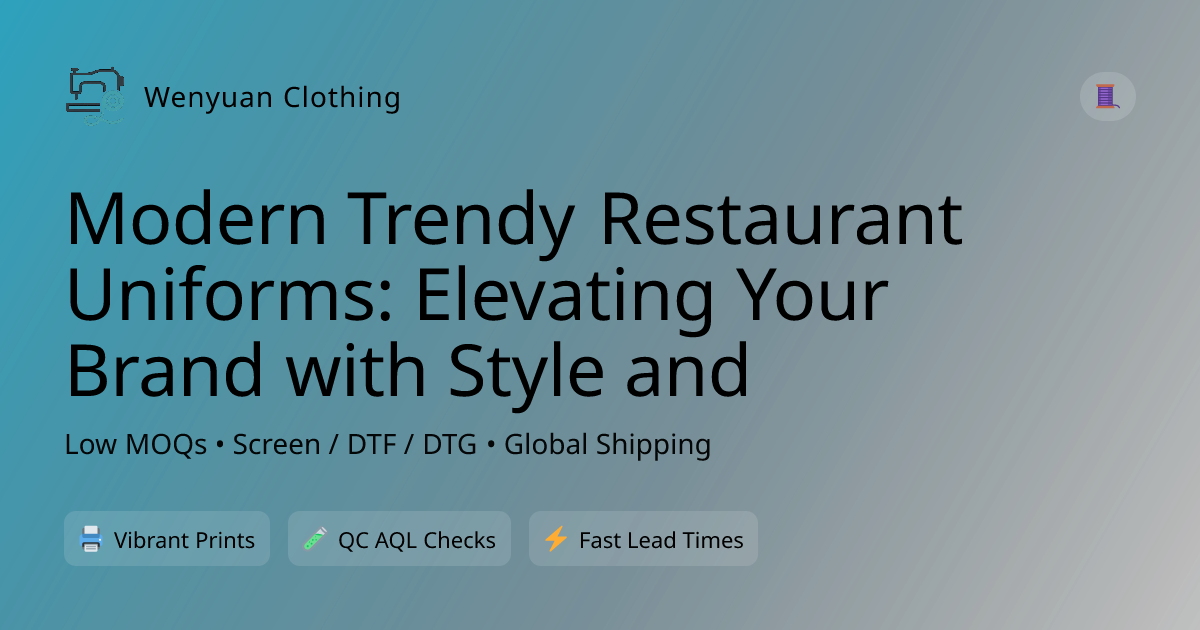 Modern Trendy Restaurant Uniforms: Elevating Your Brand with Style and ...