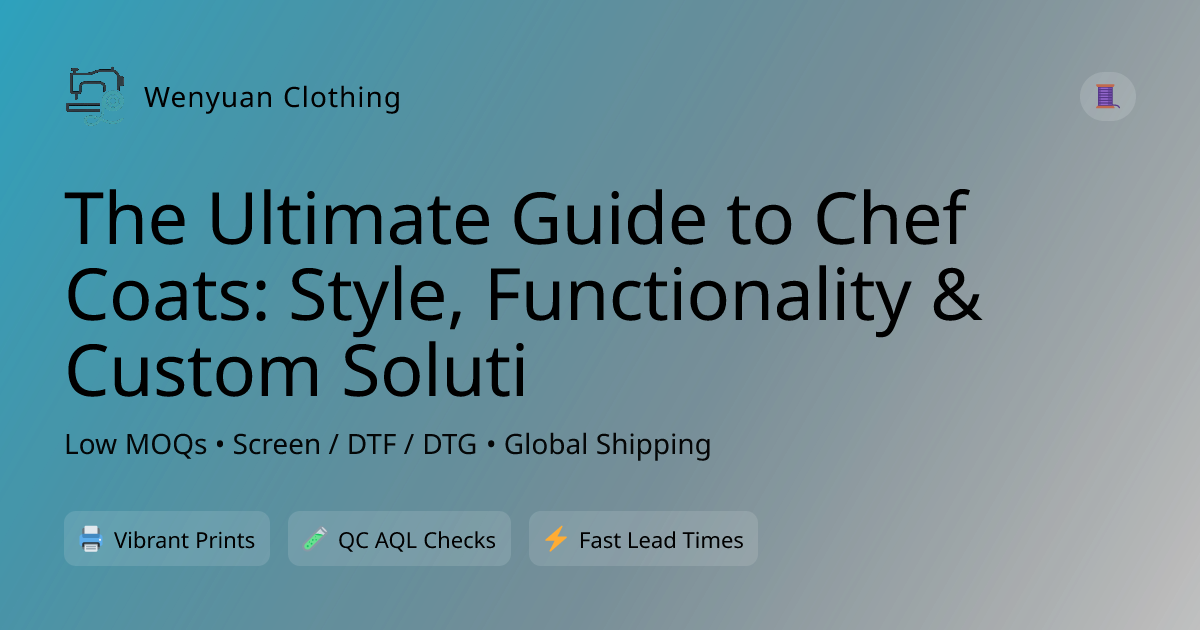 The Ultimate Guide to Chef Coats: Style, Functionality & Custom ...