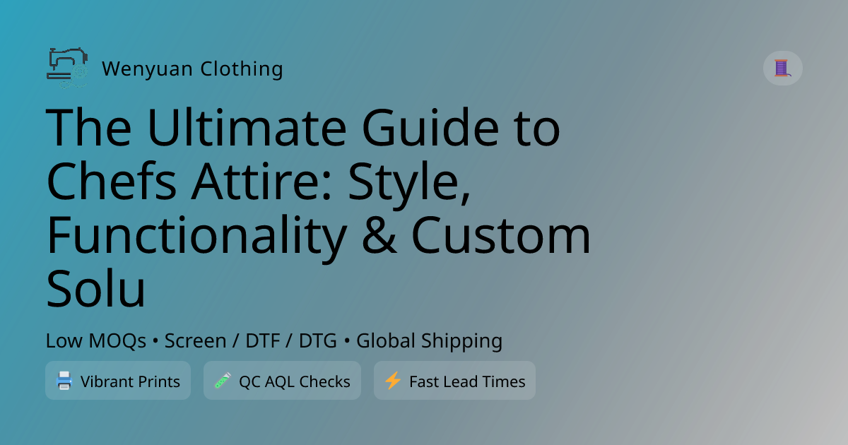 The Ultimate Guide to Chefs Attire: Style, Functionality & Custom Solutions