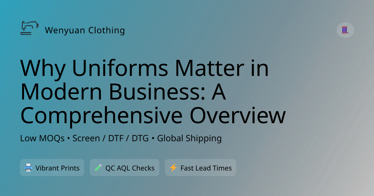 Why Uniforms Matter in Modern Business: A Comprehensive Overview